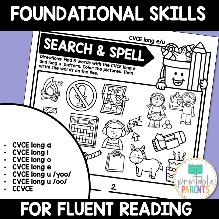 CVCE Long Vowel Summer Review Worksheets – Printable Parents