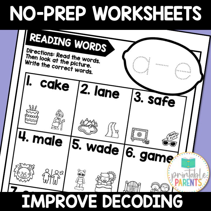 CVCE Long Vowel Summer Review Worksheets – Printable Parents