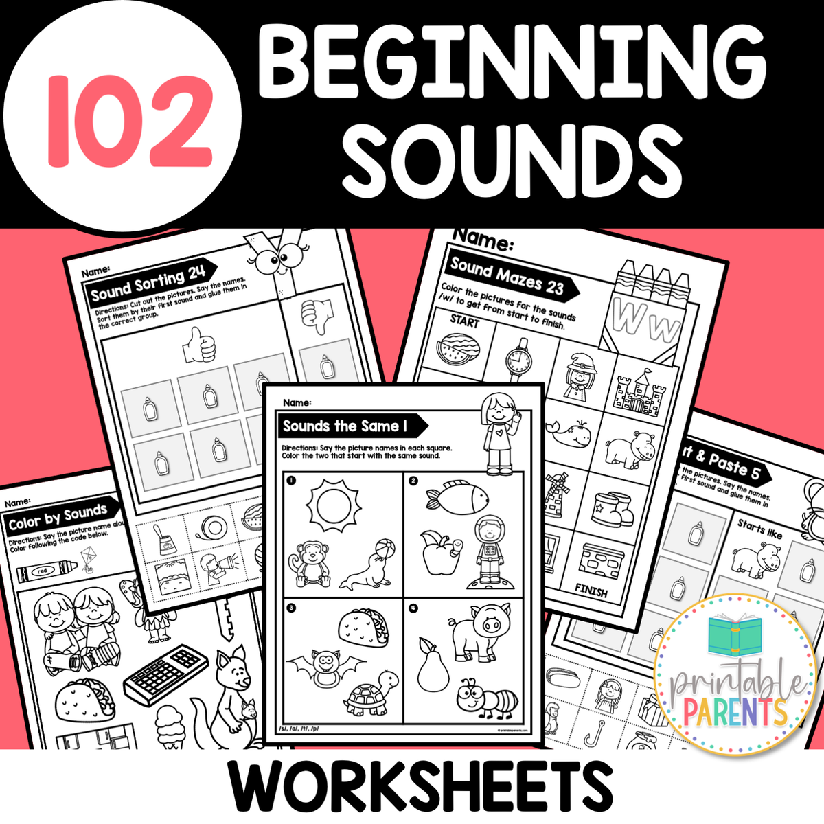 Phonemic Awareness Worksheet Bundle – Printable Parents