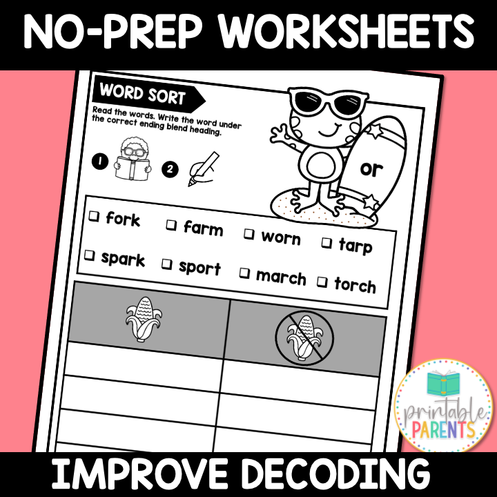 Bossy R Summer Phonics Worksheets – Printable Parents