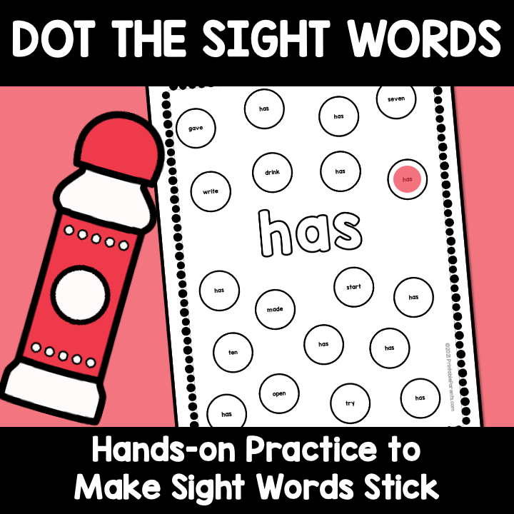 Dot the Sight Words – Printable Parents