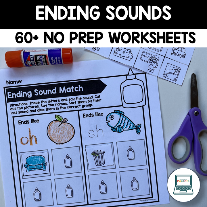 Ending Sounds Worksheets – Printable Parents