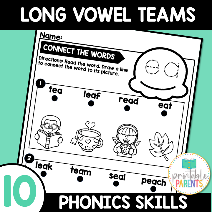 Long Vowel Teams Summer Phonics Worksheets – Printable Parents