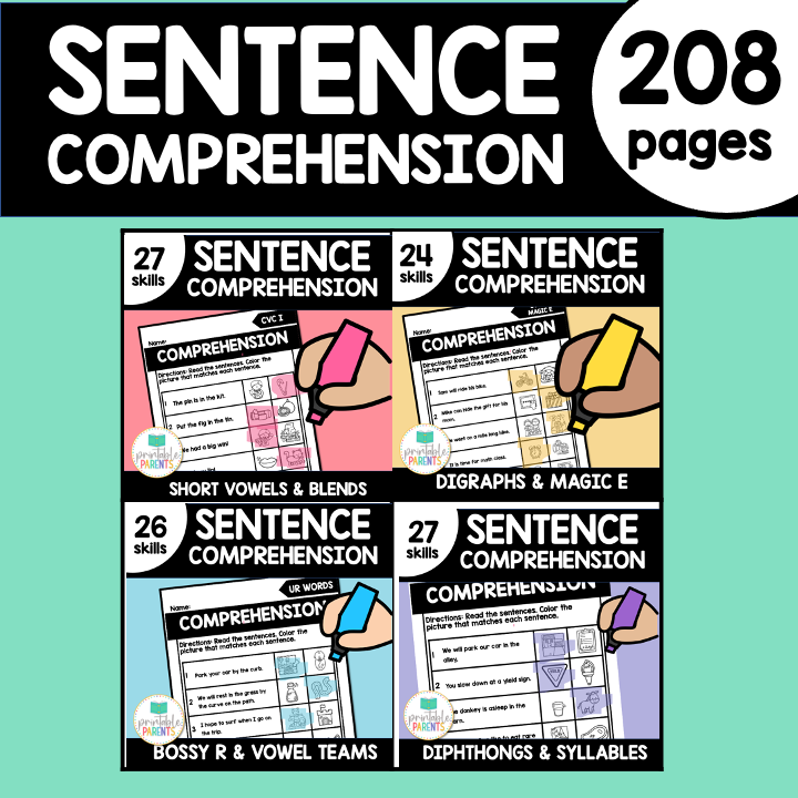Sentence Comprehension Worksheets – Printable Parents