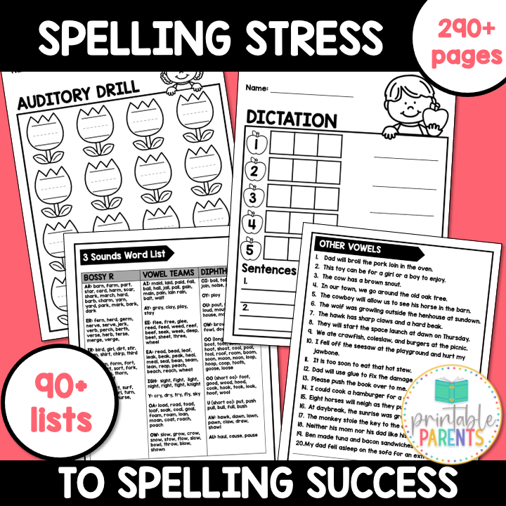 Spelling Stress to Success Bundle – Printable Parents
