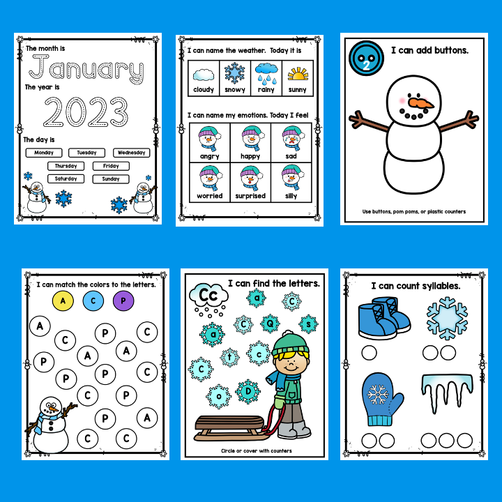 January Preschool Busy Binder – Printable Parents