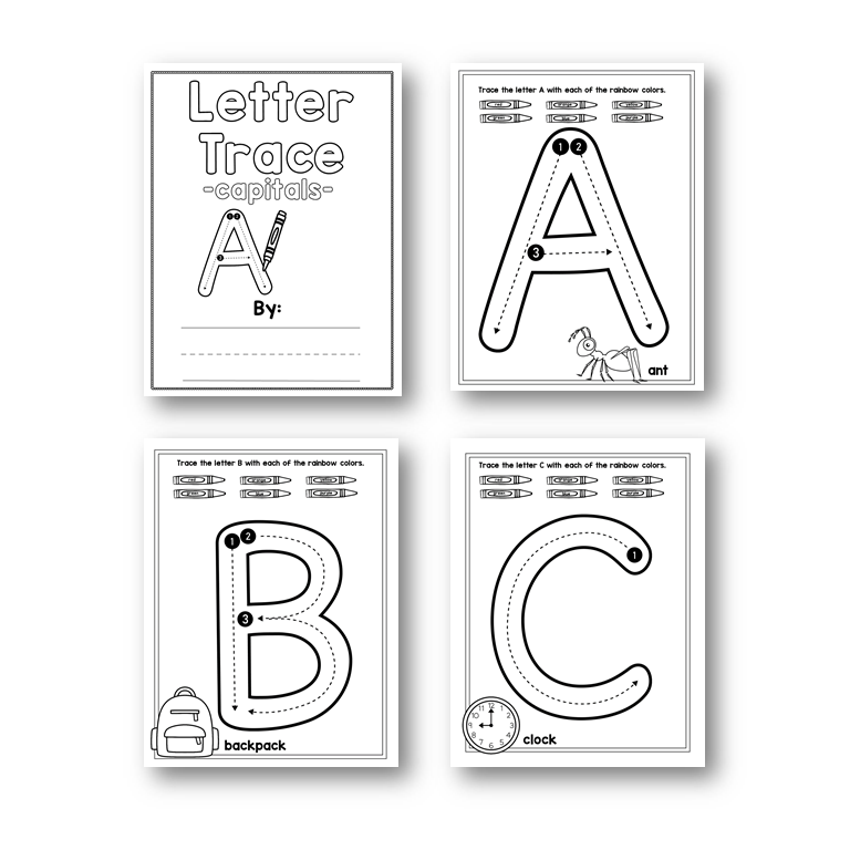 Capital Letters Tracing Workbook – Printable Parents