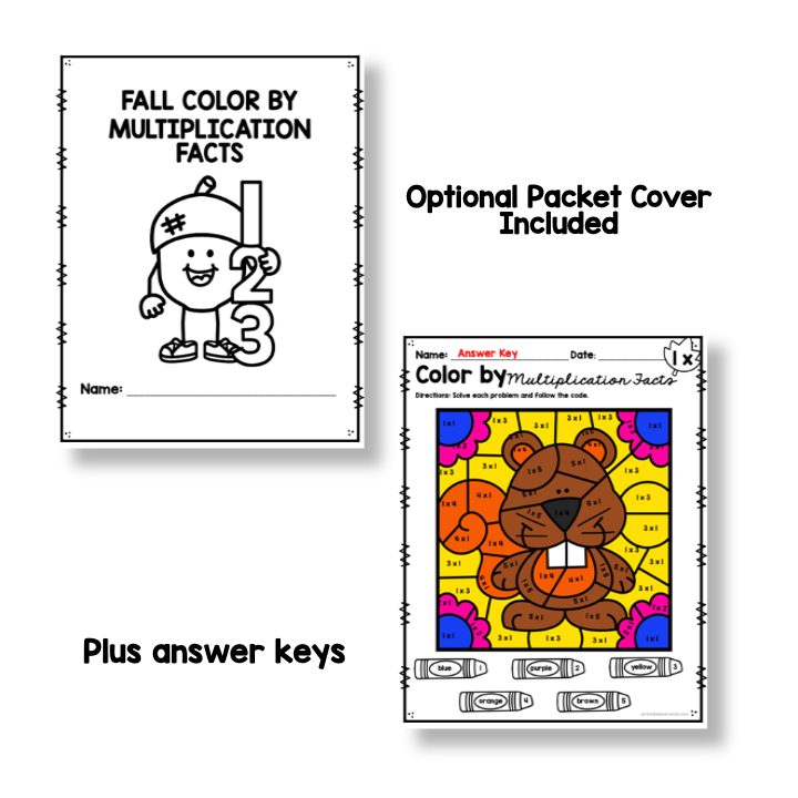 Color by Multiplication facts for Fall – Printable Parents
