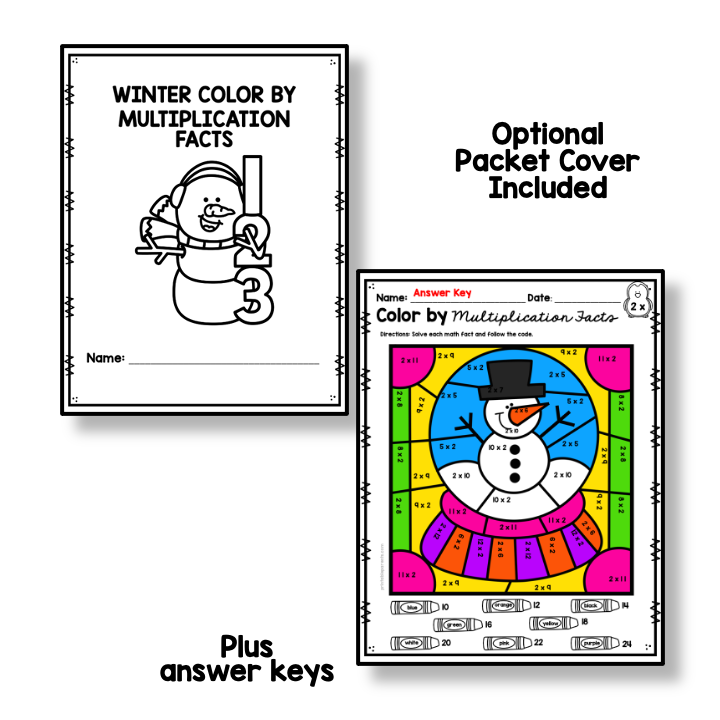 Multiplication Color by Number for Winter – Printable Parents