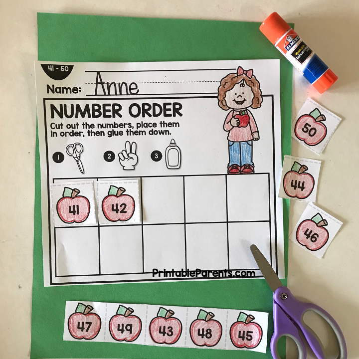Ordering Numbers Worksheets Cut And Paste Alphabet Sequencing Cut