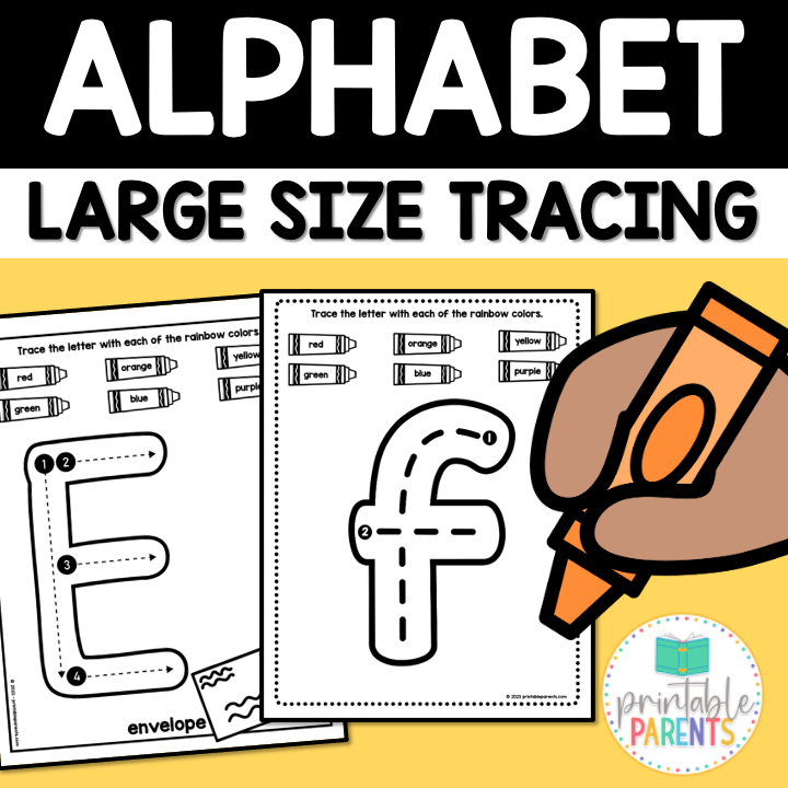 Color and Trace the Alphabet Worksheet Pack – Printable Parents
