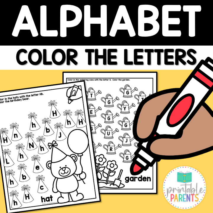 Color and Trace the Alphabet Worksheet Pack – Printable Parents