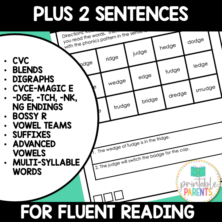 Phonics Simple Sheets – Printable Parents