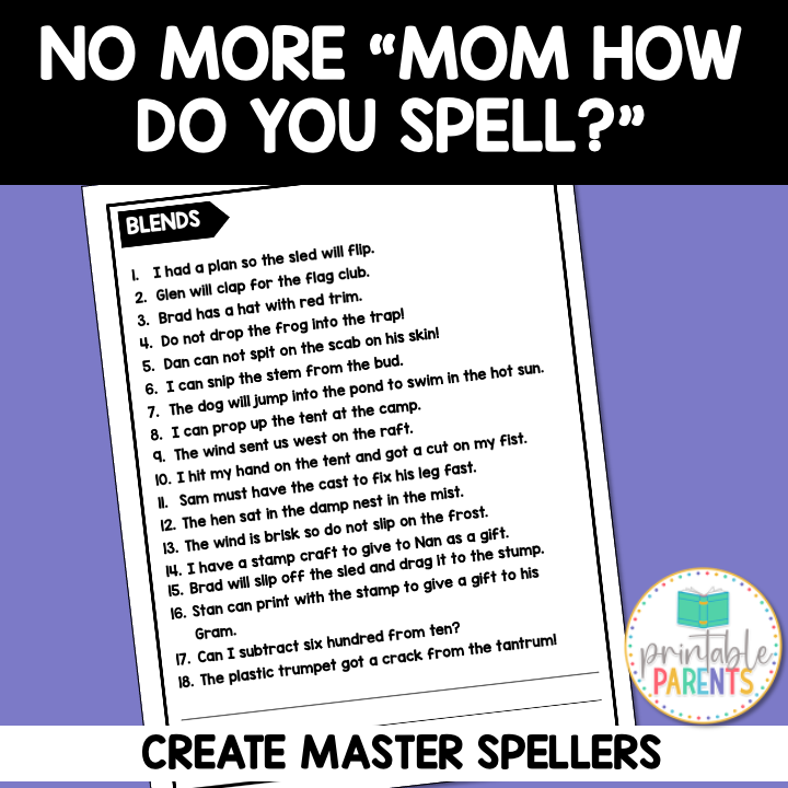 Spelling Dictation Sentences – Printable Parents