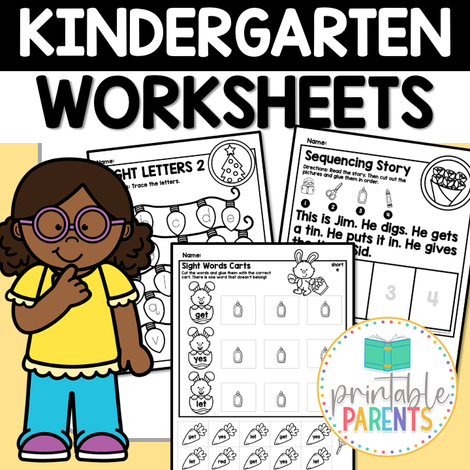 Kindergarten Worksheet Bundle – Printable Parents