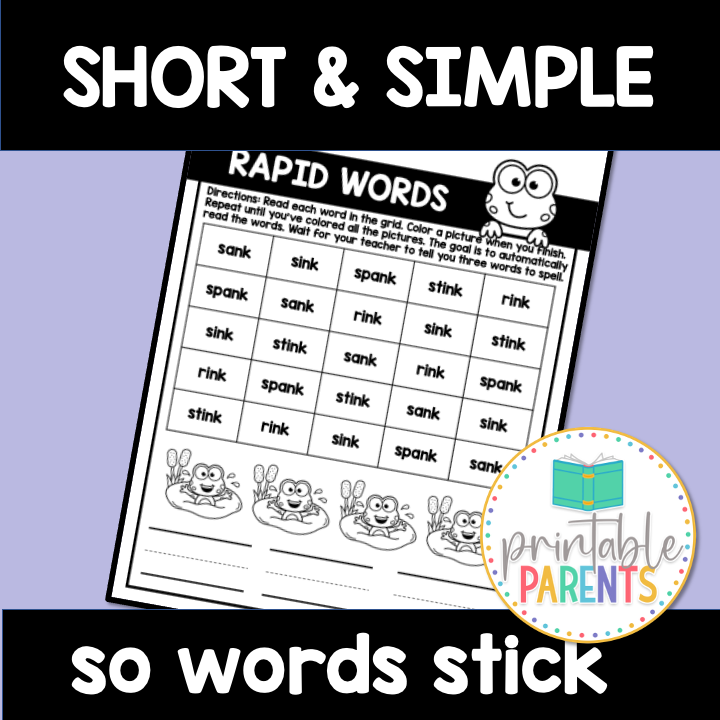 Rapid Words Fluency Grids for Kids Who Sound Out Words – Printable Parents