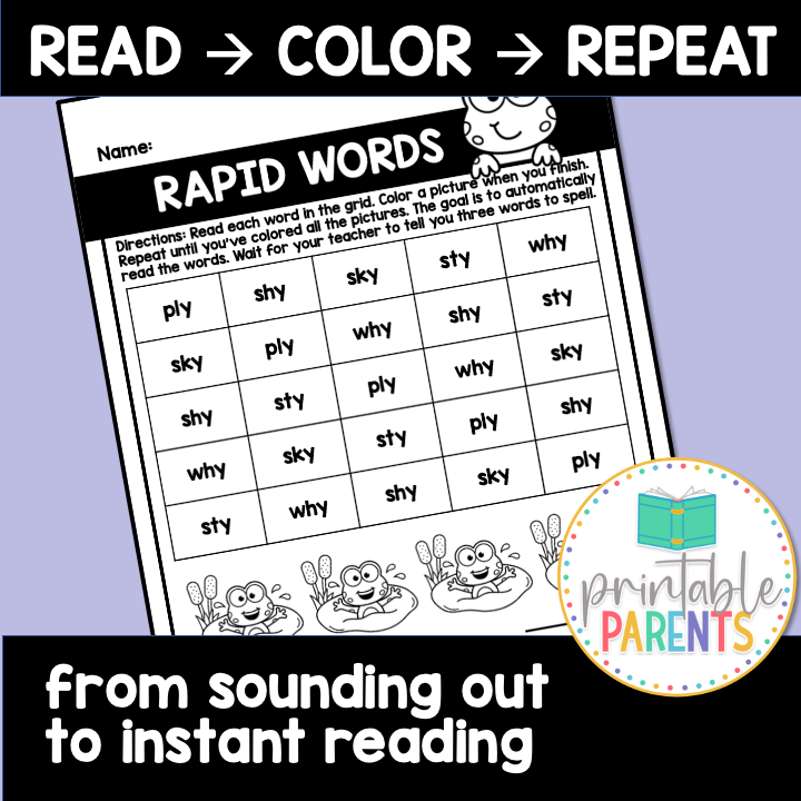 Rapid Words Fluency Grids for Kids Who Sound Out Words – Printable Parents