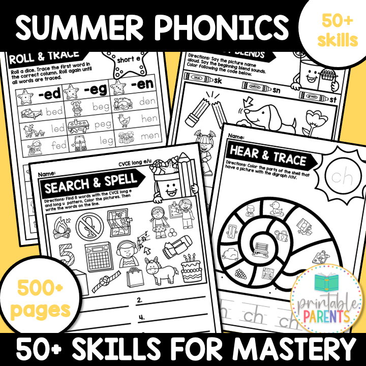 Summer Phonics Bundle – Printable Parents