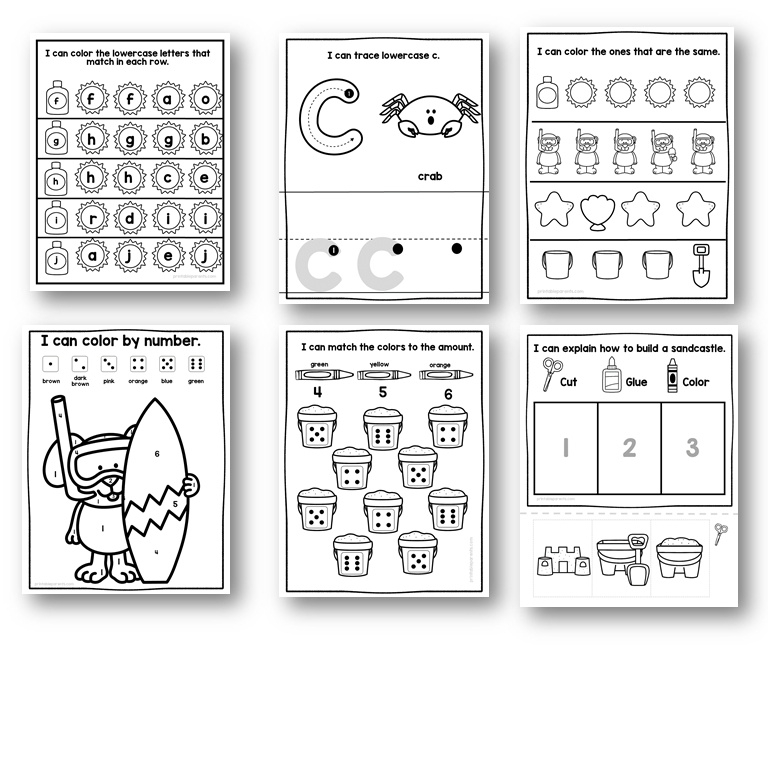 Preschool Worksheet Bundle – Printable Parents