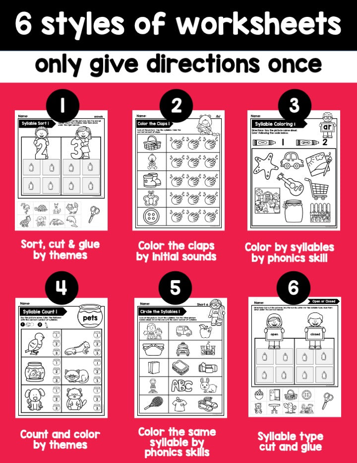 Syllable Worksheets – Printable Parents