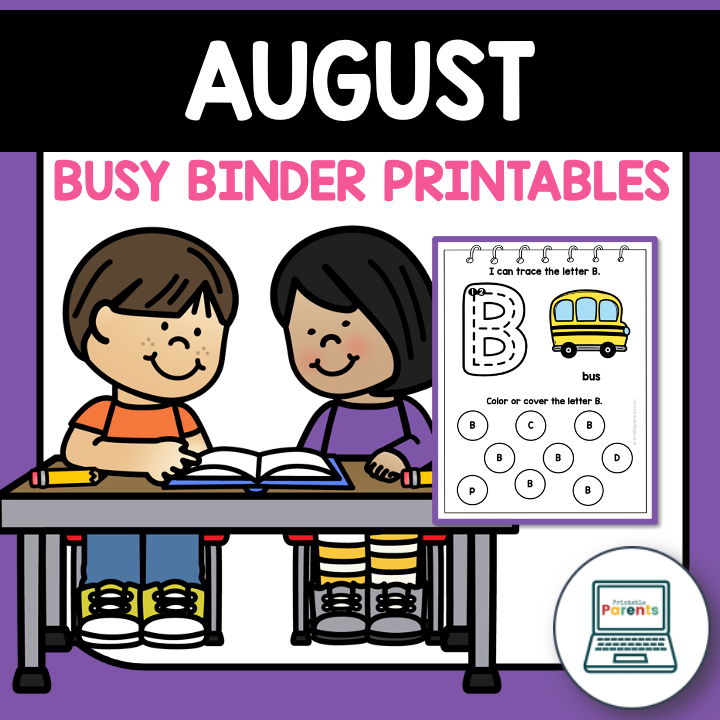 August Preschool Busy Binder – Printable Parents