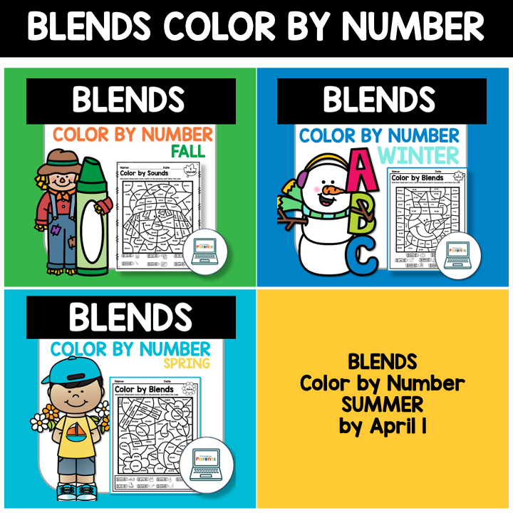 Consonant Blends Color by Number – Printable Parents