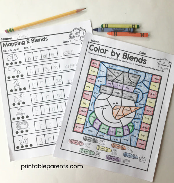Consonant Blends Color by Number – Printable Parents