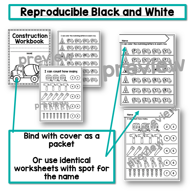 Construction-theme Preschool Worksheets – Printable Parents