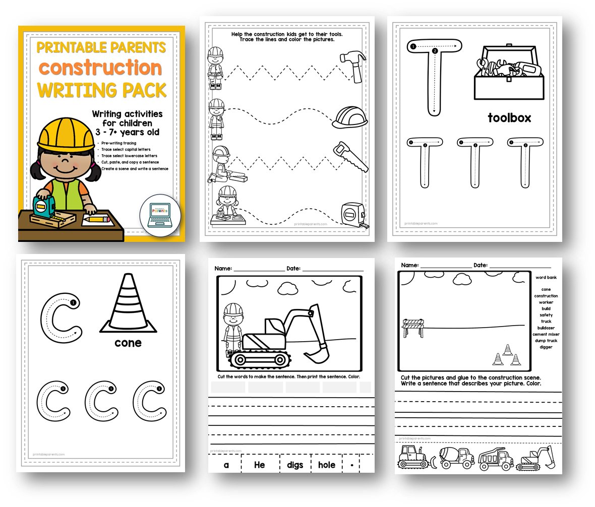 Construction Writing Pack – Printable Parents