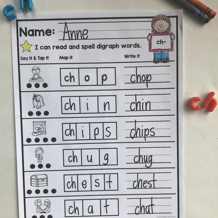 Digraph Word Mapping Worksheets – Printable Parents