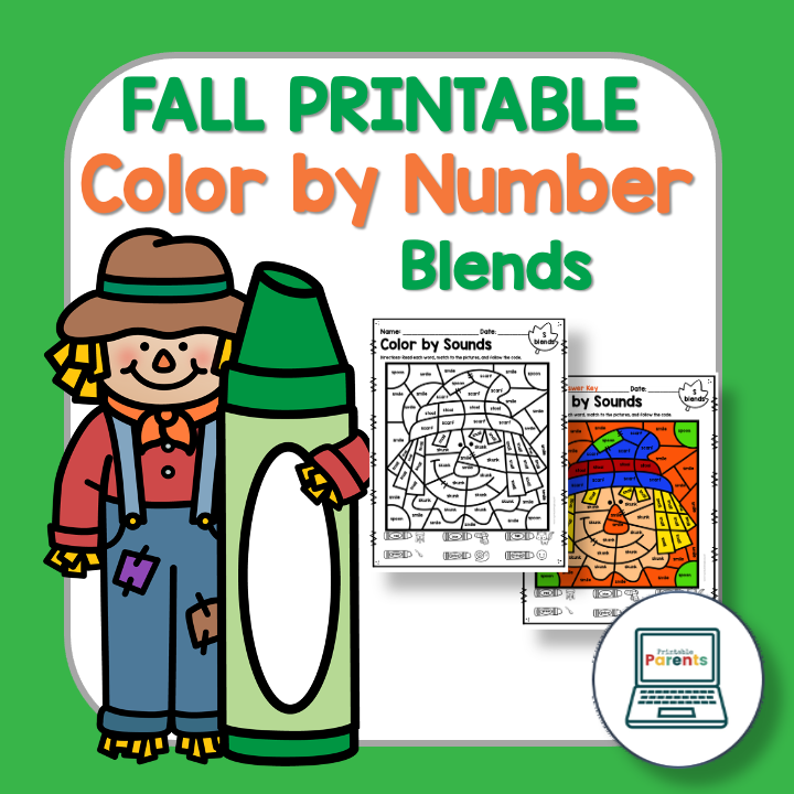 Fall Color by Blends Worksheets – Printable Parents