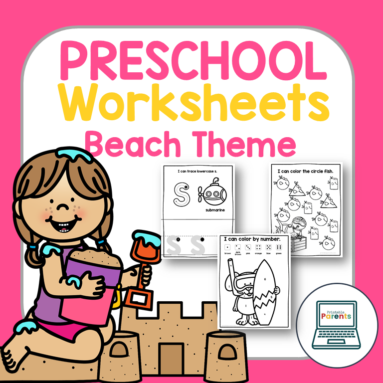 Beach-theme Preschool Worksheets – Printable Parents